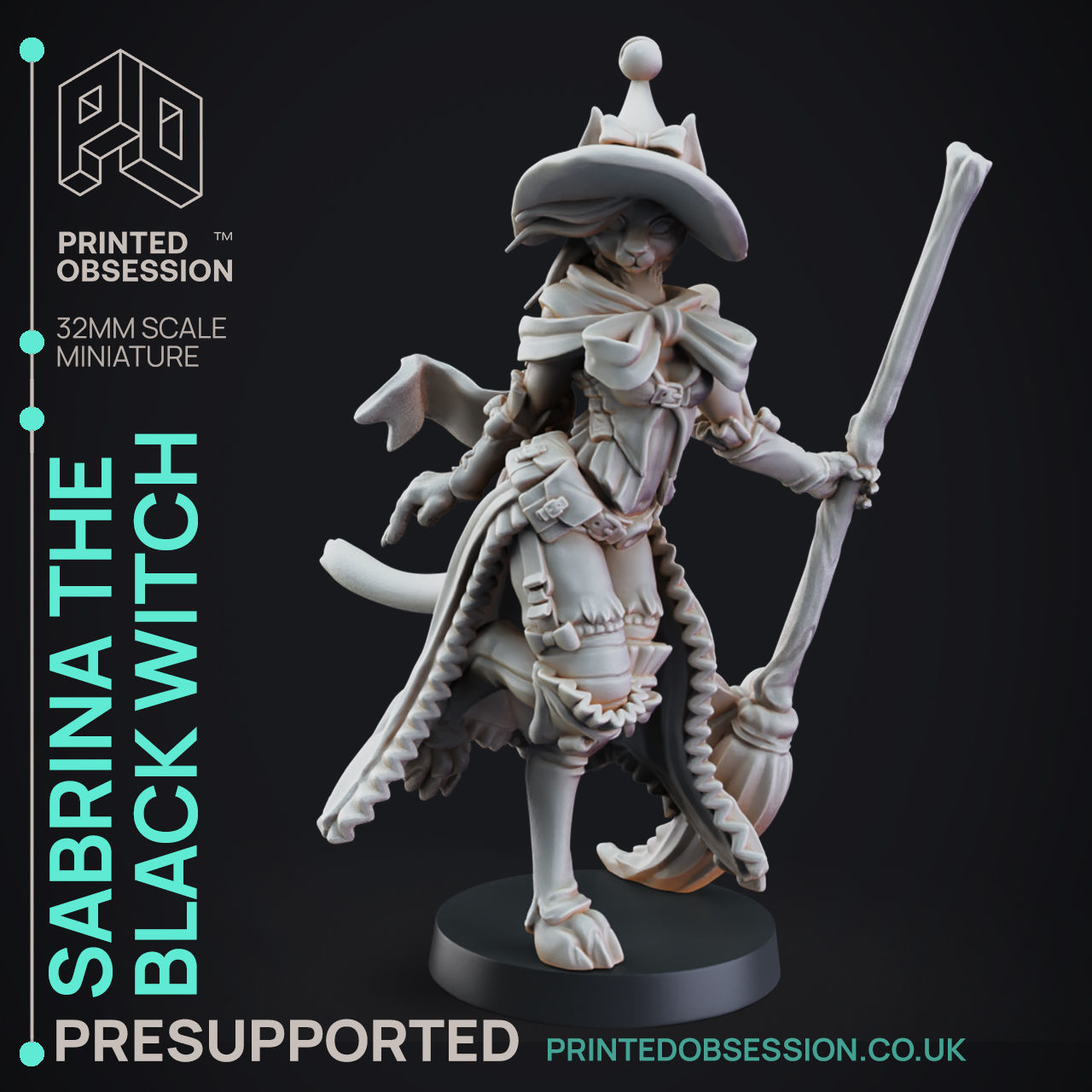 Black Witch - 3D Printable TTRPG - PRESUPPORTED - 32mm 3D model 3D ...