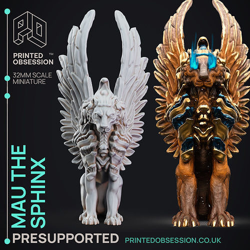 Sphinx - 3D Printable TTRPG - PRESUPPORTED - 32mm Scale 3D model 3D ...