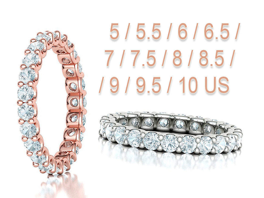 Diamond Eternity Ring 3mm stones FULL US CHART 5-10US 3D model 3D ...
