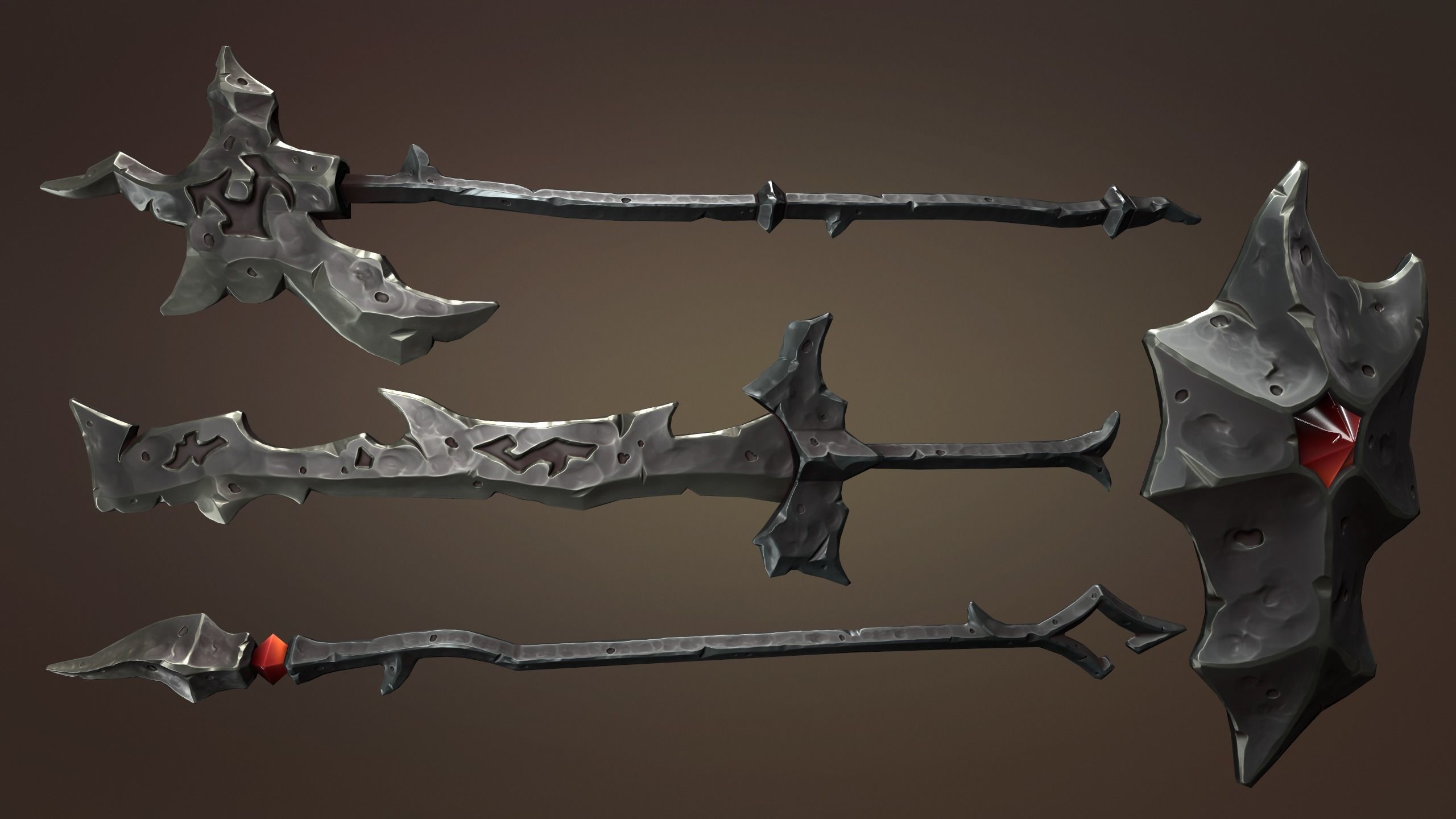 Stylized undead weapons 3d print 3D model 3D printable | CGTrader