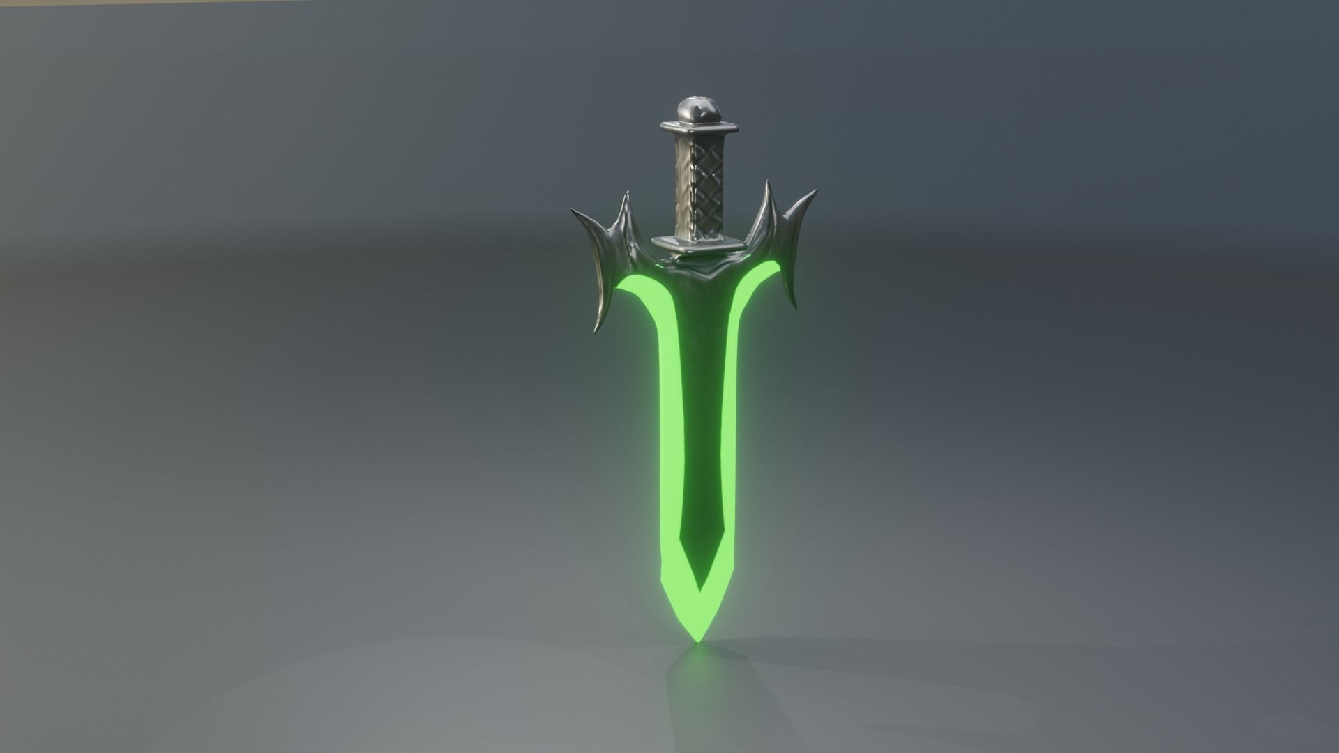 3D model green sword stylized VR / AR / low-poly | CGTrader