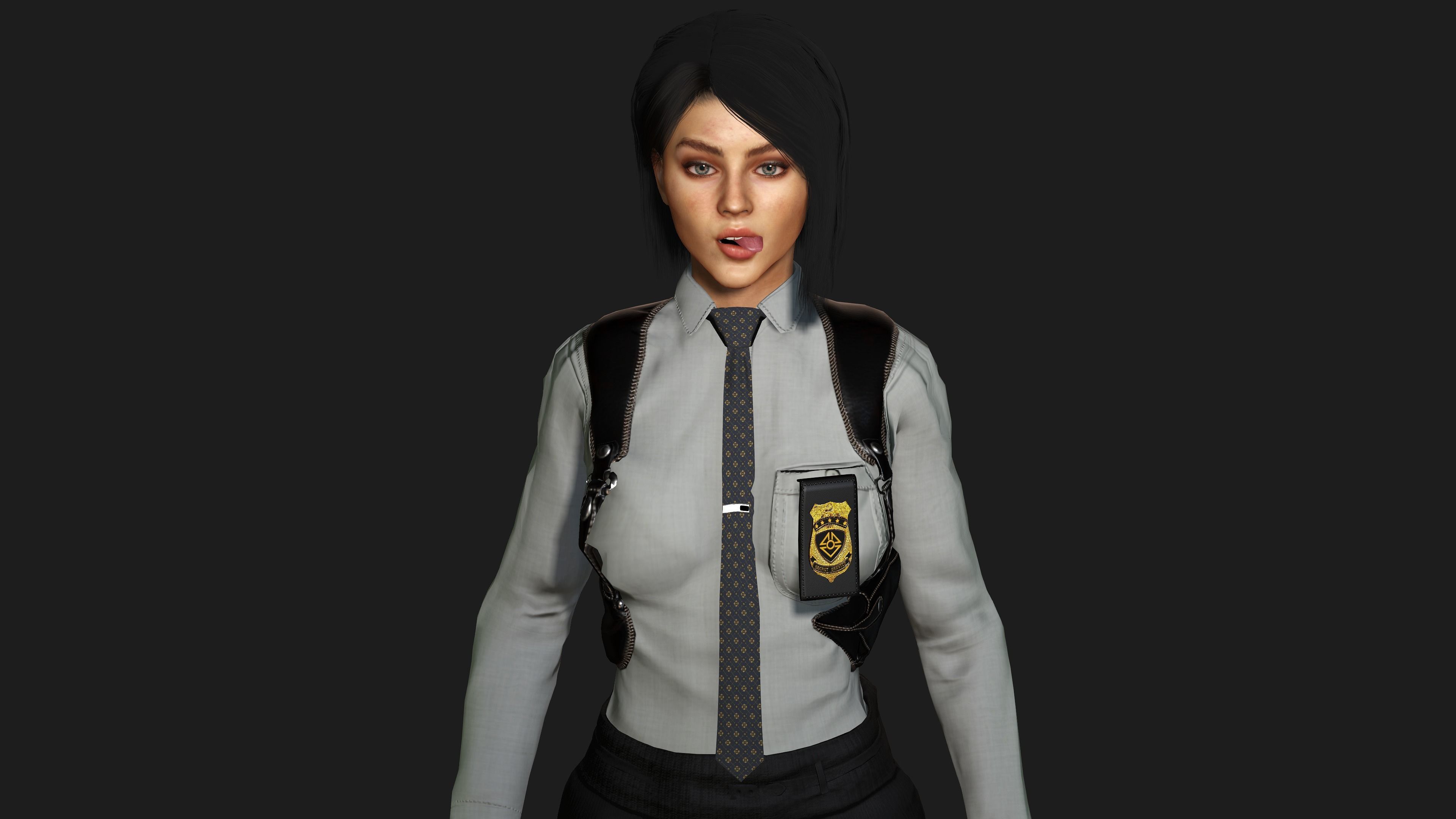 3D model AAA 3D POLICE WOMAN BADGE -REALISTIC RIGGED GAME READY ...