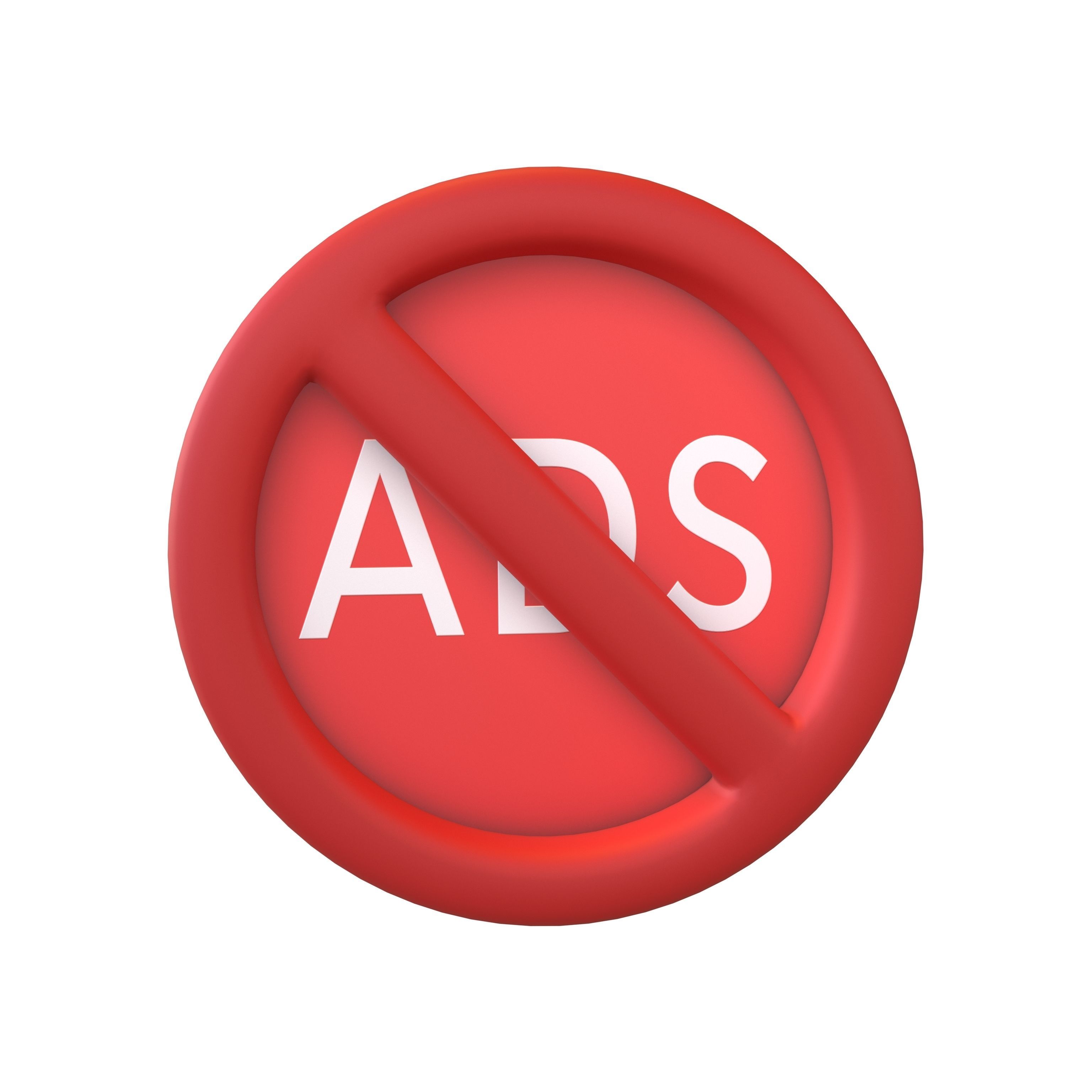 3D model No Ads Symbol V1 001 VR / AR / low-poly | CGTrader