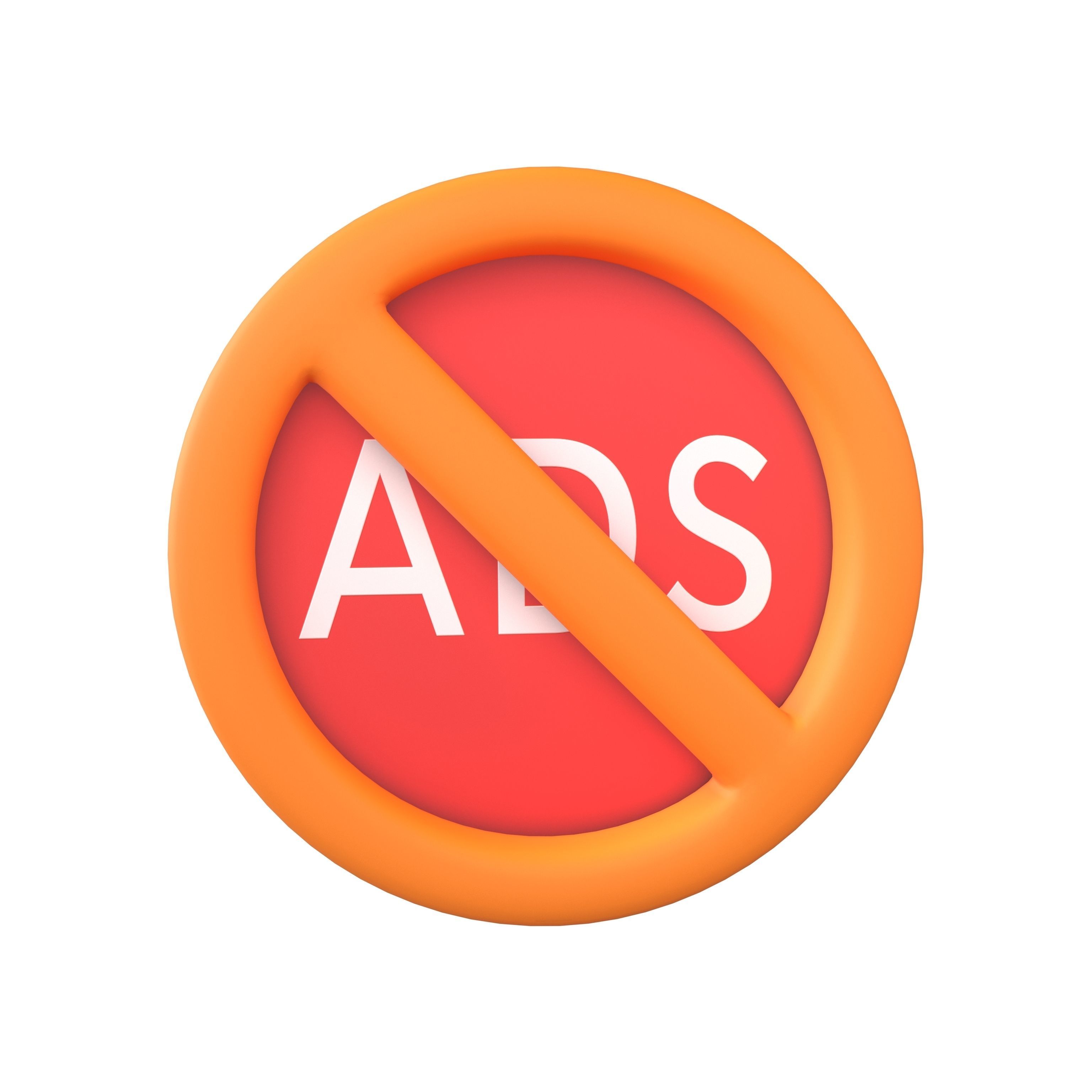 3D model No Ads Symbol V1 002 VR / AR / low-poly | CGTrader