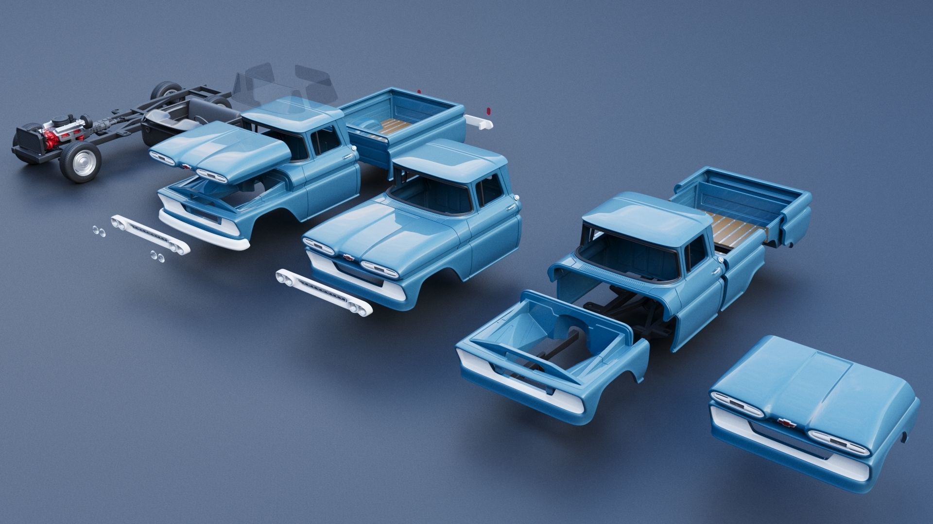 Chevrolet C10 1961 3D model 3D printable | CGTrader