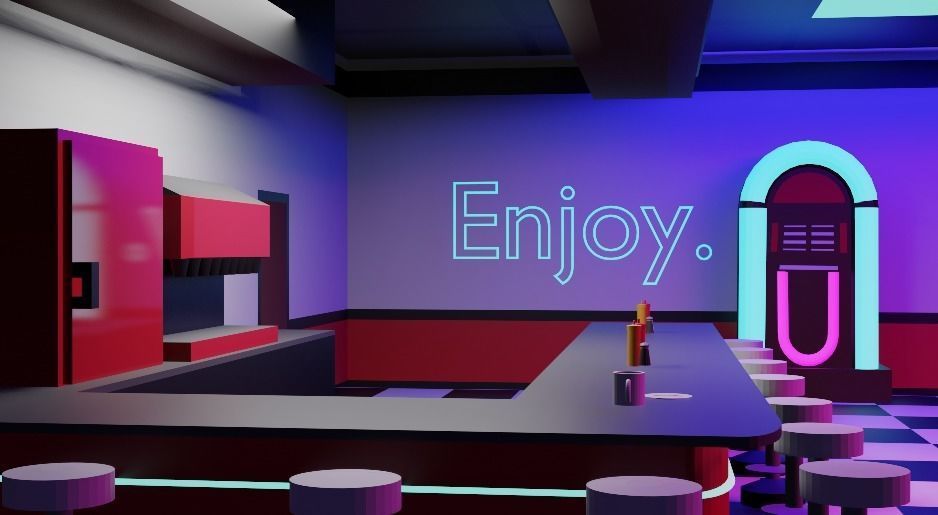 3D model Low-Poly 80s Diner - Retro VR / AR / low-poly | CGTrader