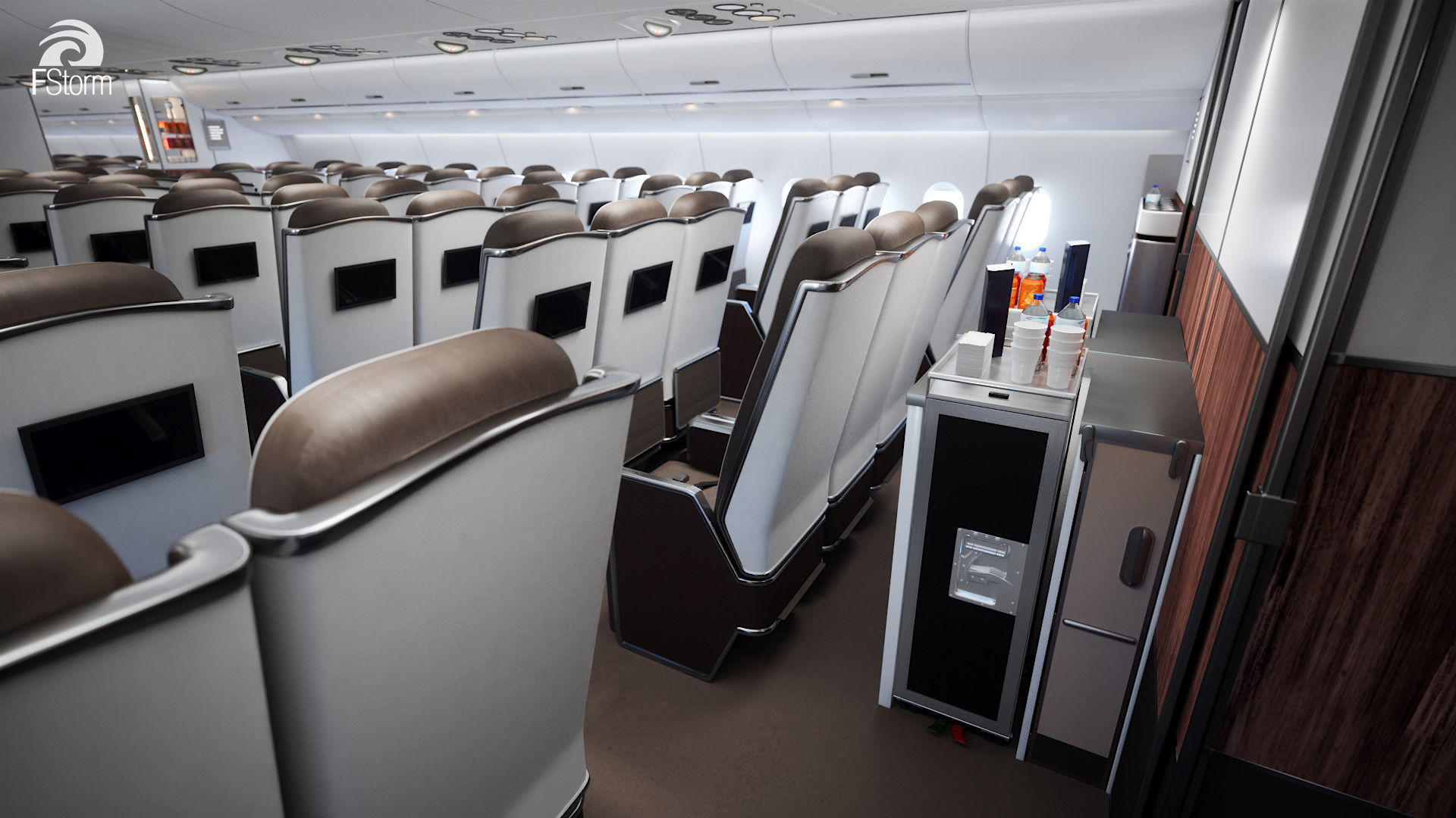 modern airplane Interior 3D Model Vray Fstorm 3D model | CGTrader