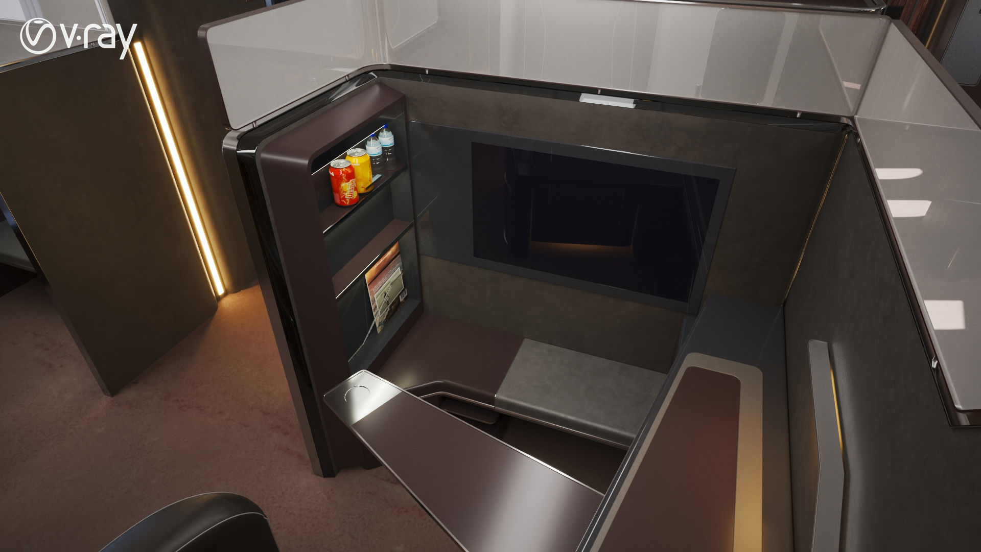 modern airplane Interior 3D Model Vray Fstorm 3D model | CGTrader