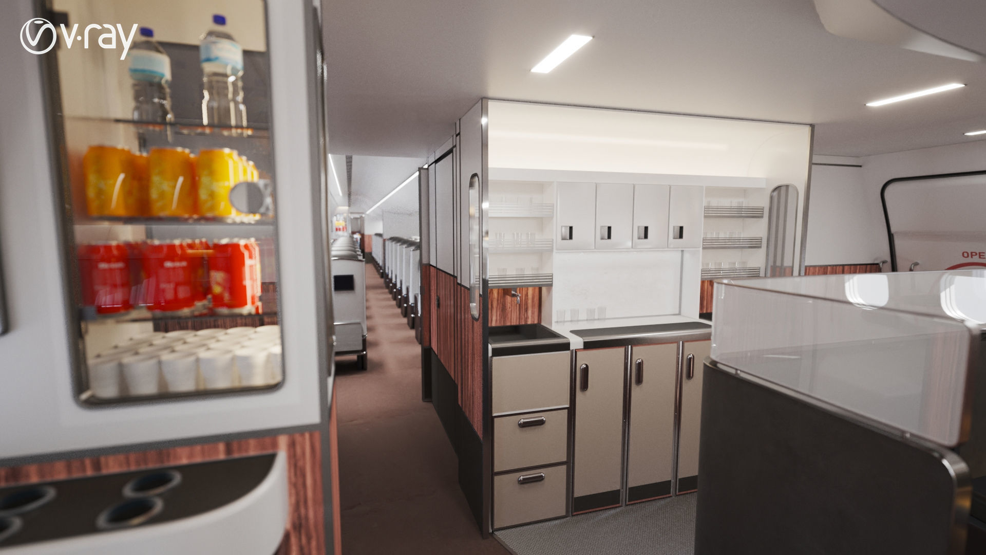modern airplane Interior 3D Model Vray Fstorm 3D model | CGTrader