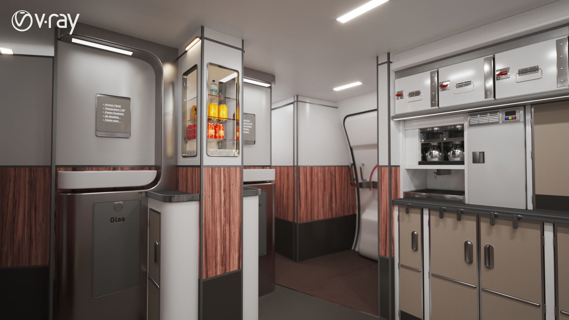 modern airplane Interior 3D Model Vray Fstorm 3D model | CGTrader