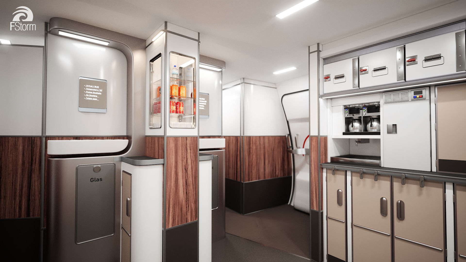 modern airplane Interior 3D Model Vray Fstorm 3D model | CGTrader