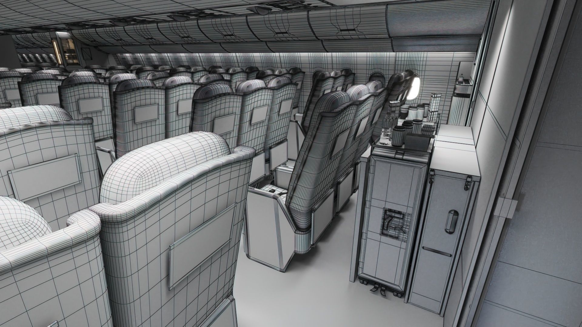 modern airplane Interior 3D Model Vray Fstorm 3D model | CGTrader