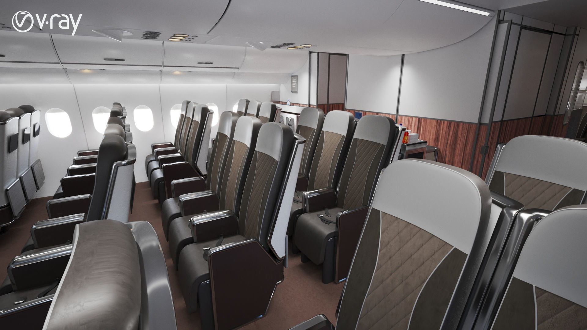 modern airplane Interior 3D Model Vray Fstorm 3D model | CGTrader