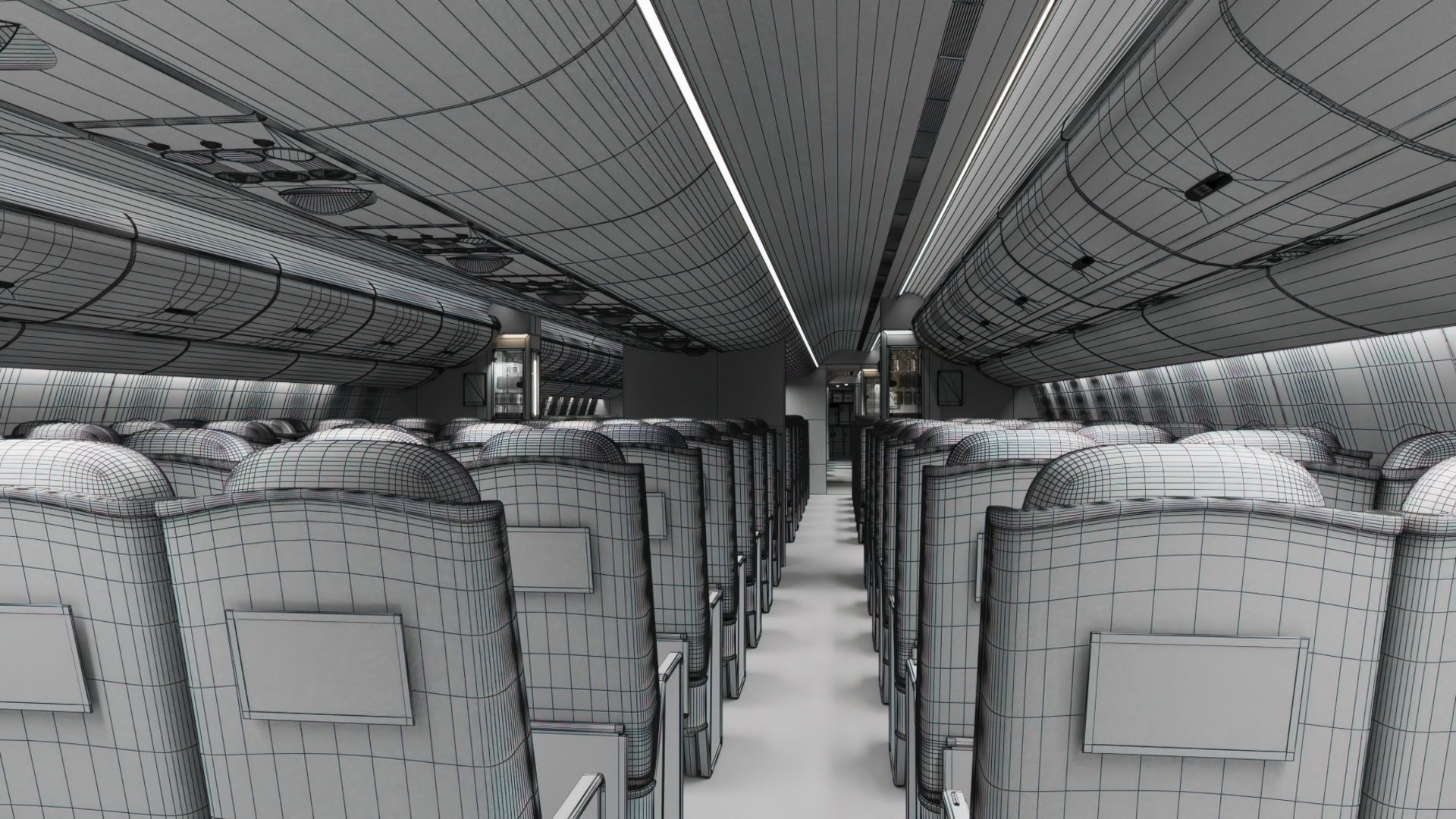 modern airplane Interior 3D Model Vray Fstorm 3D model | CGTrader