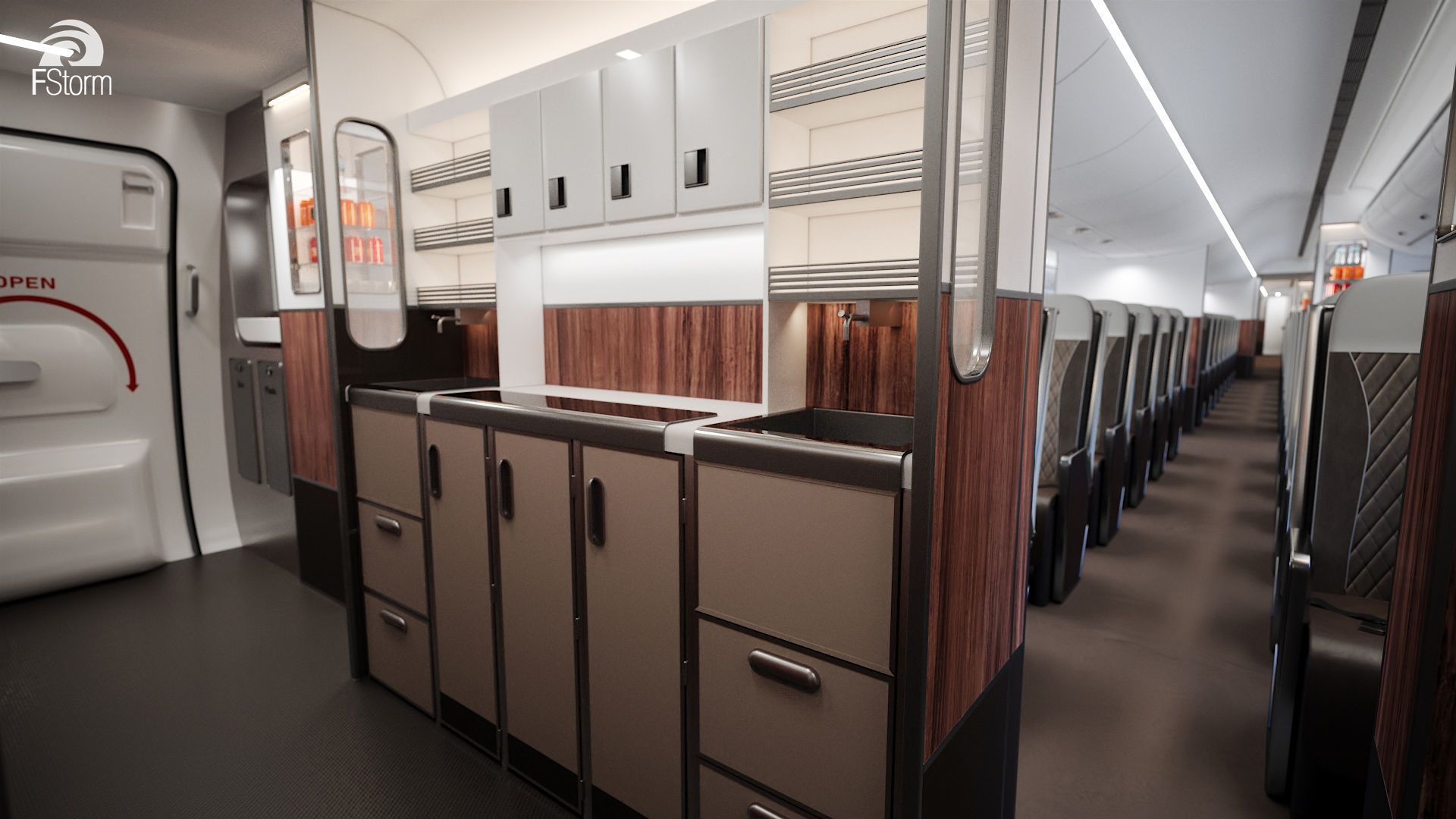 modern airplane Interior 3D Model Vray Fstorm 3D model | CGTrader