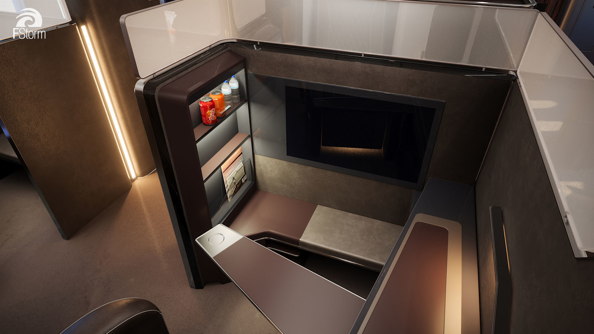 modern airplane Interior 3D Model Vray Fstorm 3D model | CGTrader