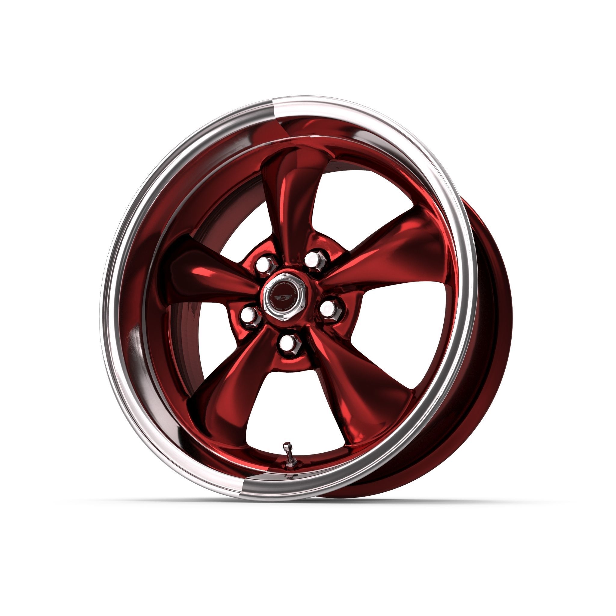 American Racing Torq Thrust M Wheel Red 17 3D model | CGTrader