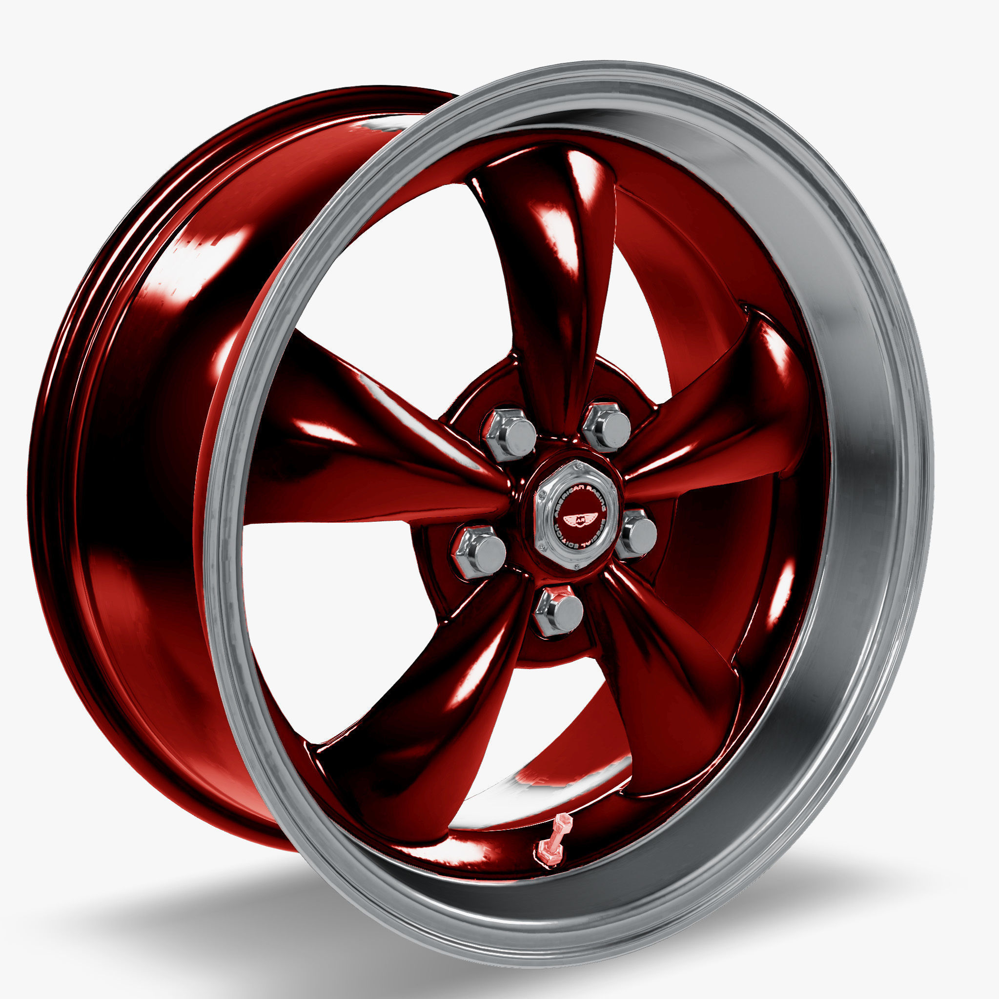 American Racing Torq Thrust M Wheel Red 17 3D model | CGTrader