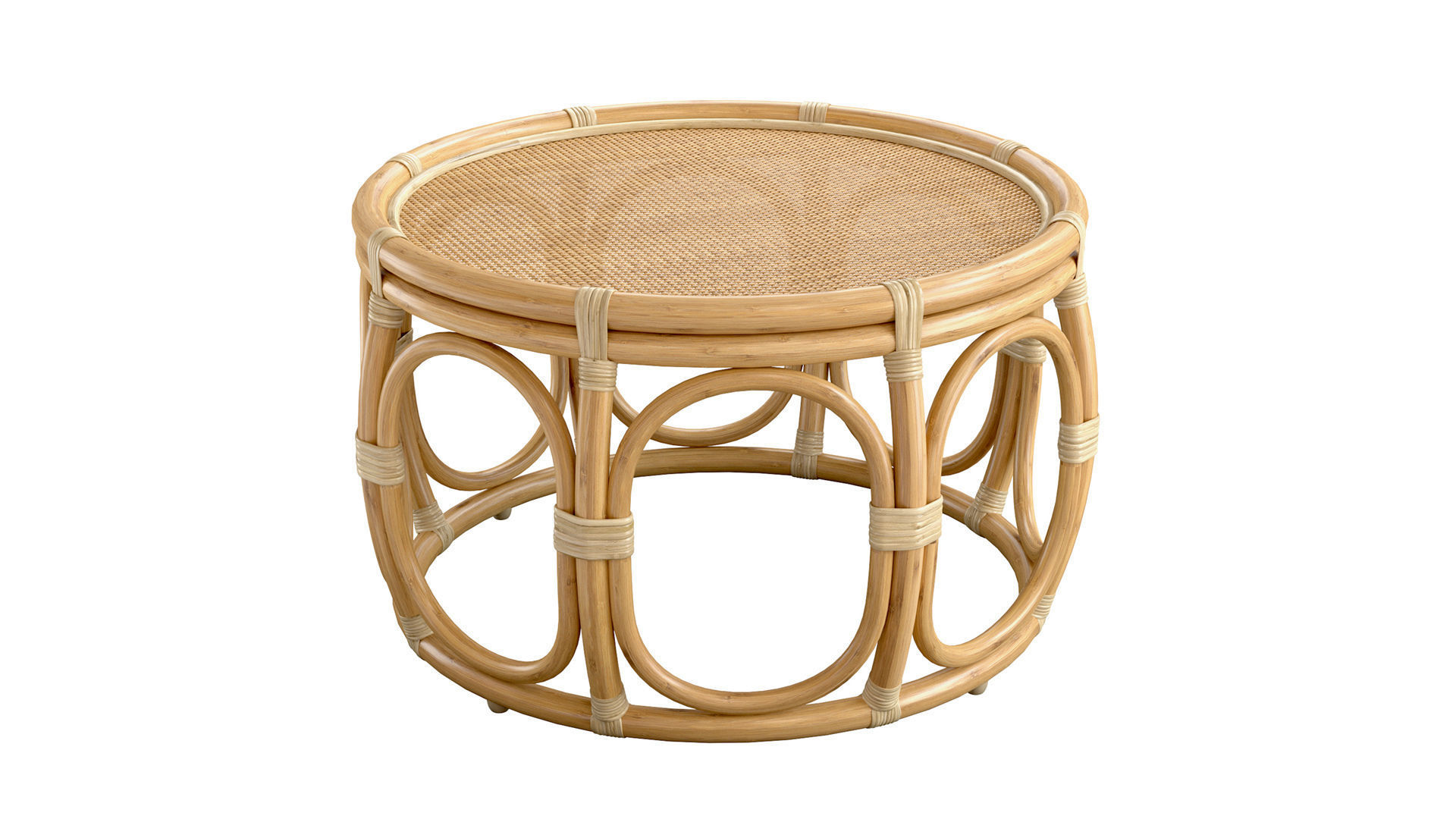 Ter Round Wicker rattan bamboo table 3D model | CGTrader