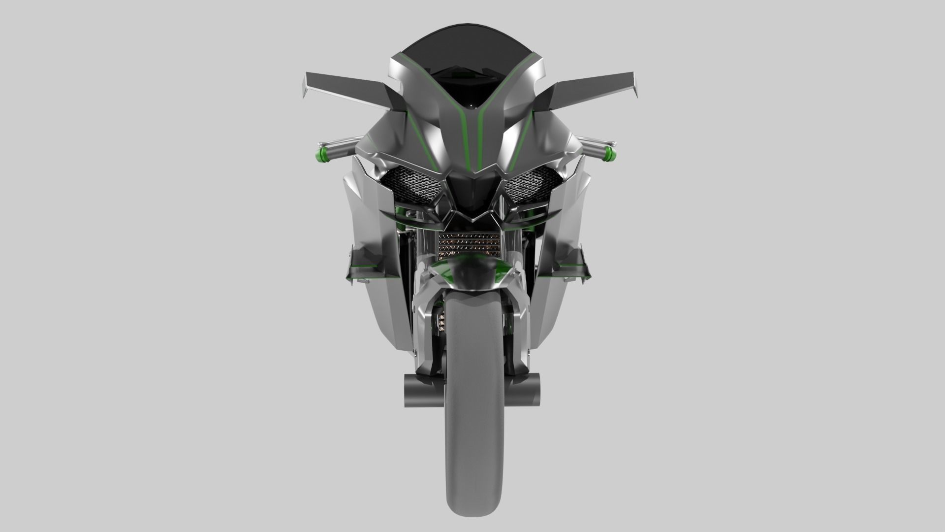 Kawasaki Ninja H2R - Supersport Racing Motorcycle 3D model | CGTrader