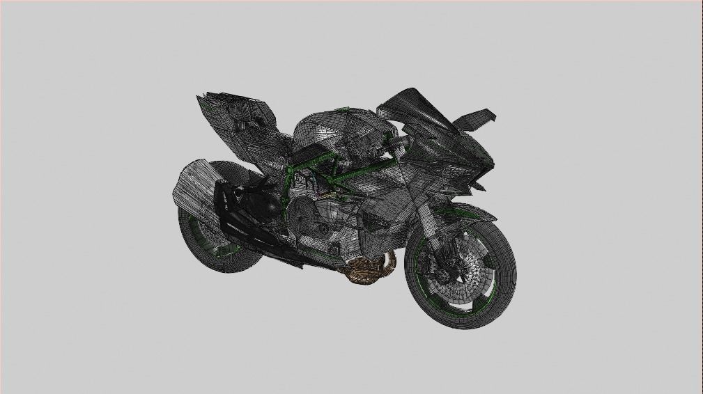 Kawasaki Ninja H2R - Supersport Racing Motorcycle 3D model | CGTrader