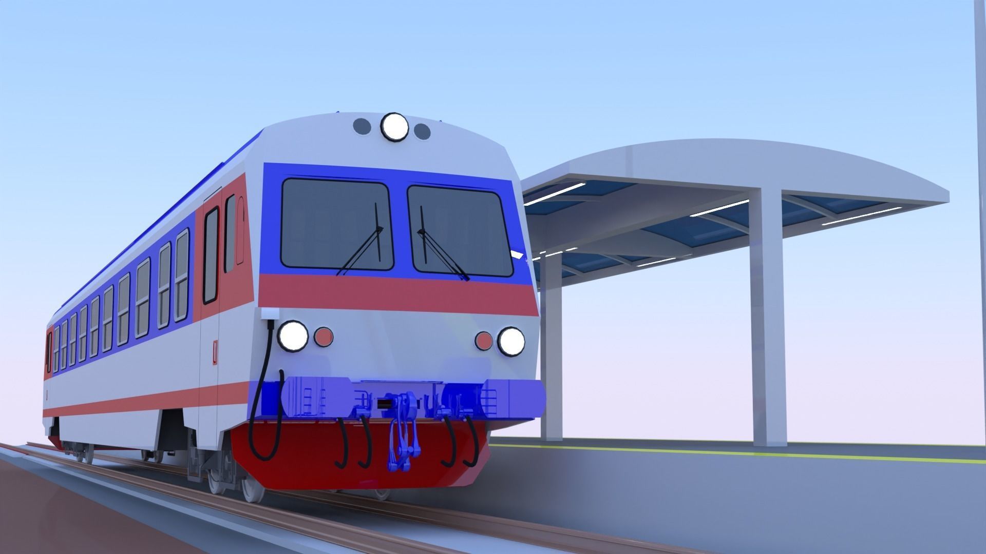 Local railway station 3D model | CGTrader