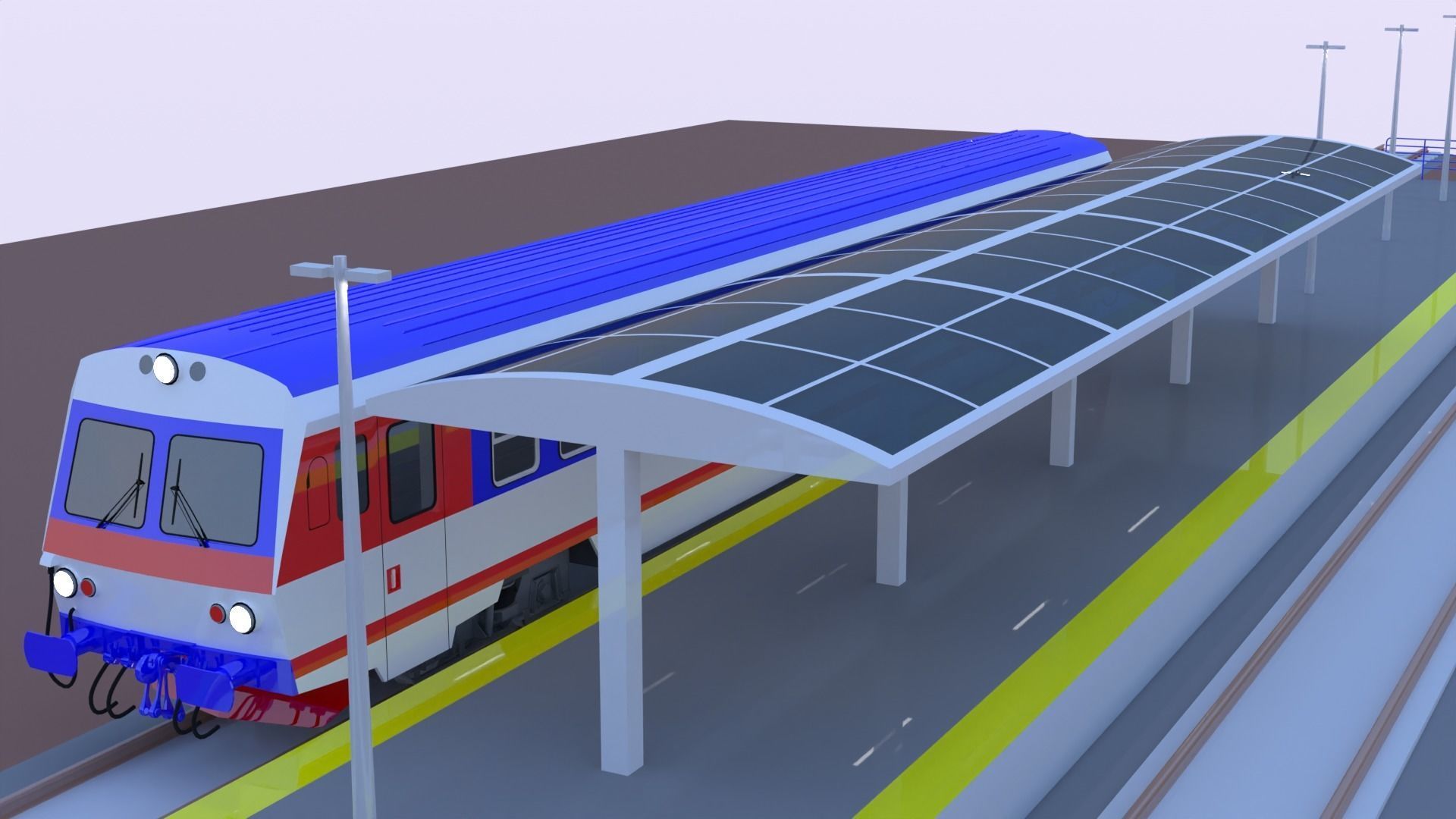 Local railway station 3D model | CGTrader