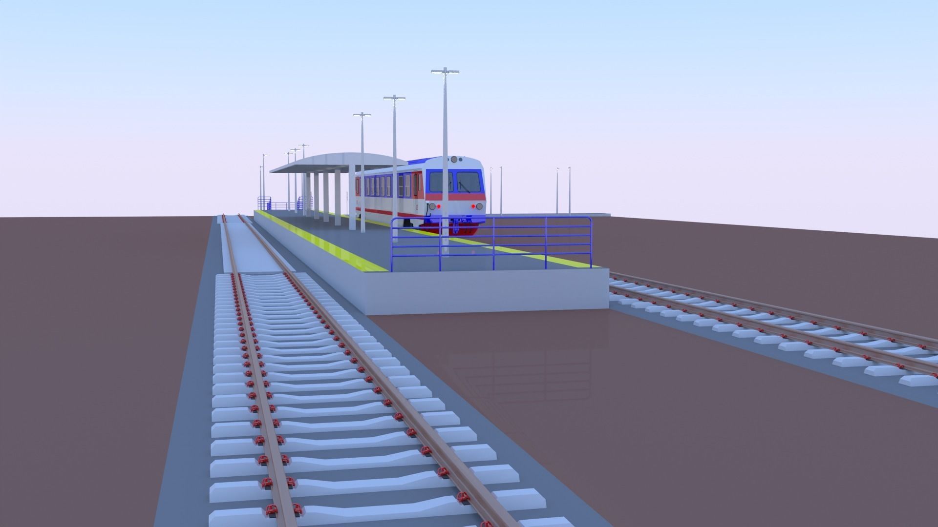 Local railway station 3D model | CGTrader