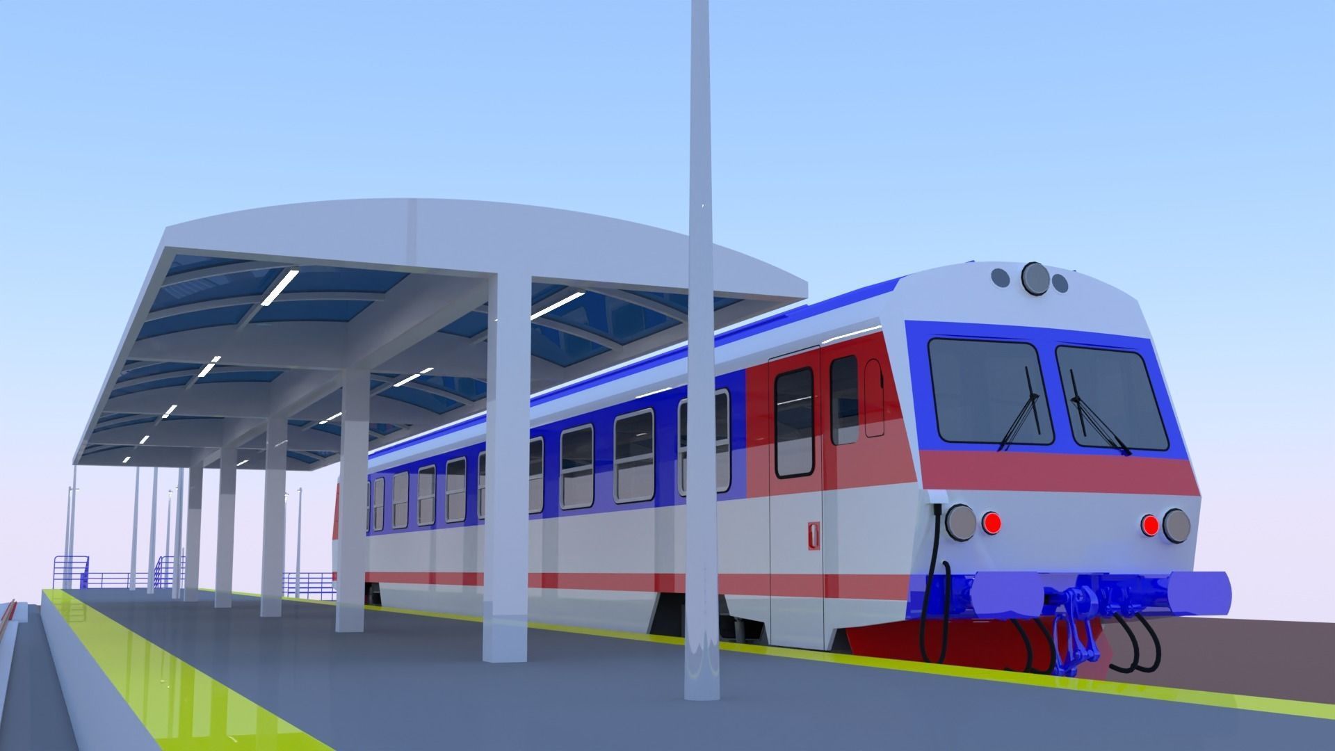 Local railway station 3D model | CGTrader