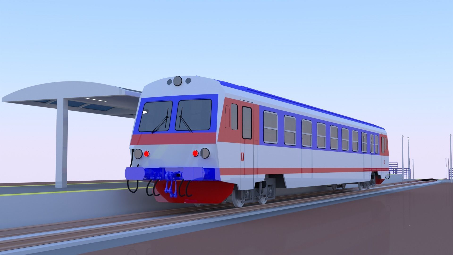 Local railway station 3D model | CGTrader