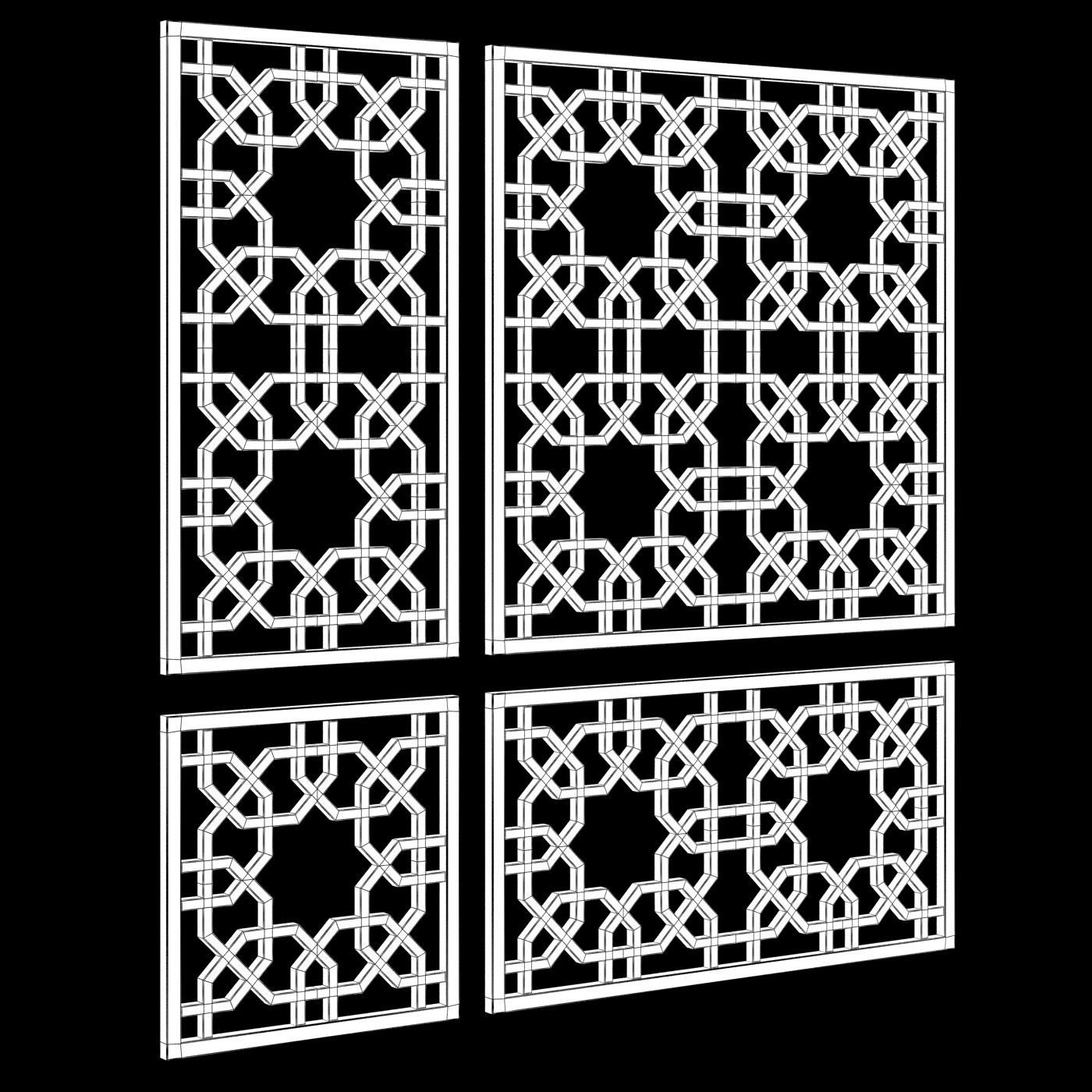 Arabic Islamic pattern decorative gold plaster 3D model | CGTrader