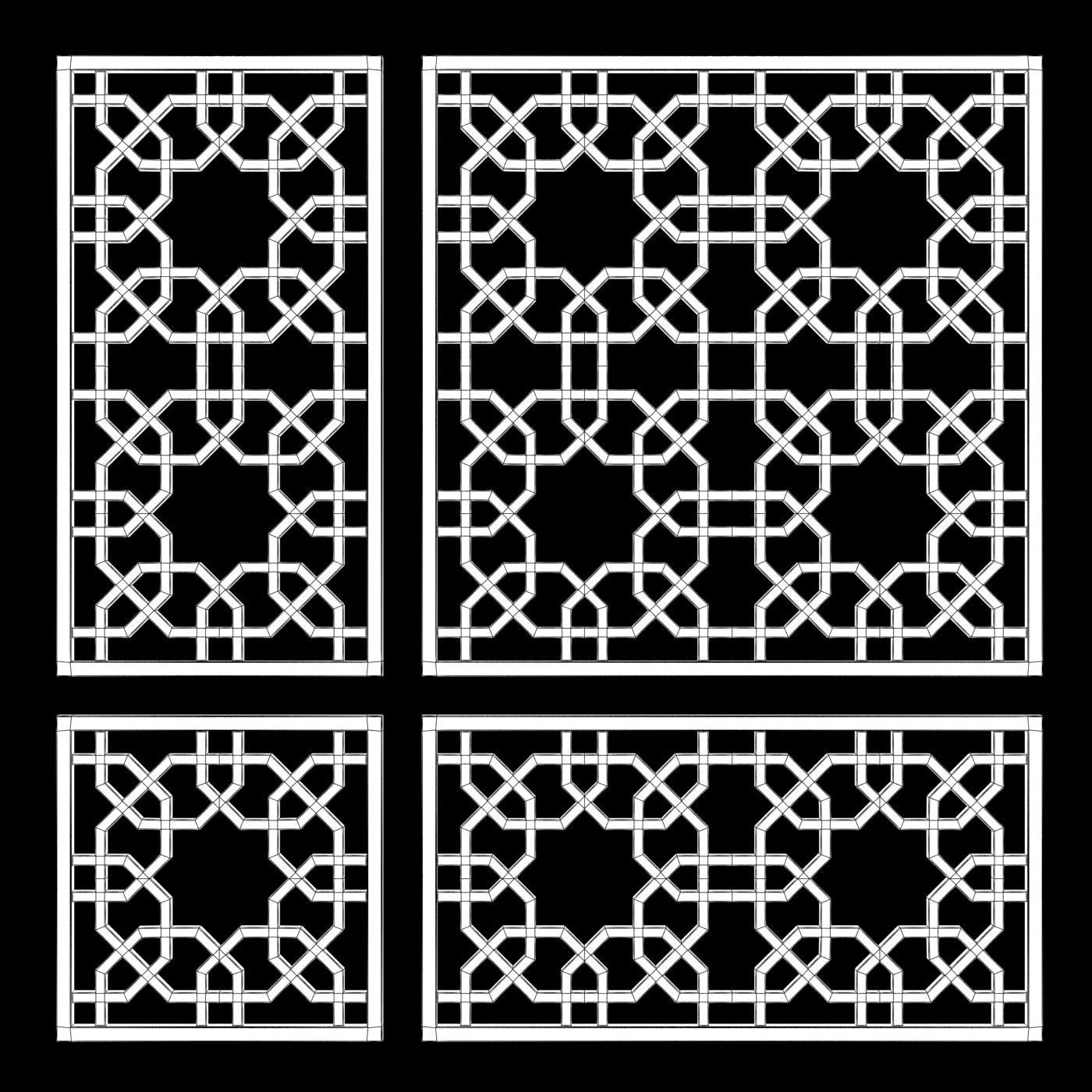Arabic Islamic pattern decorative gold plaster 3D model | CGTrader