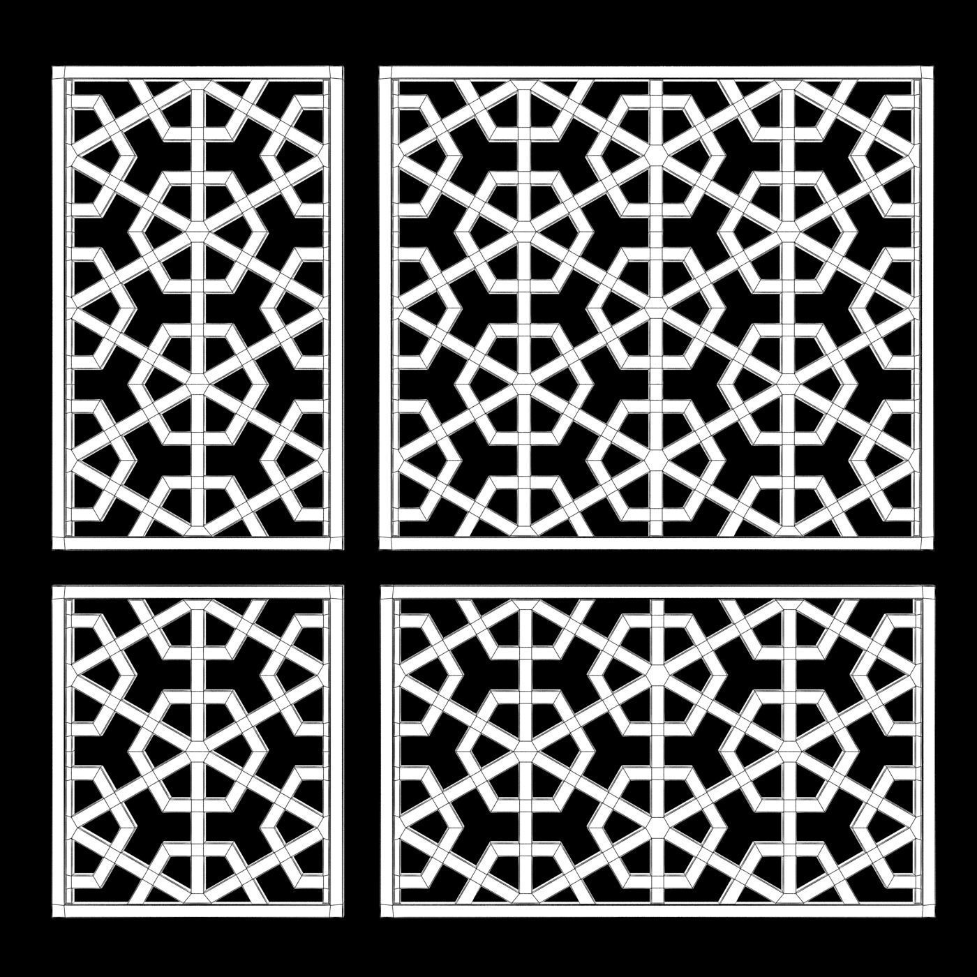 Arabic Islamic pattern decorative gold plaster 3D model | CGTrader