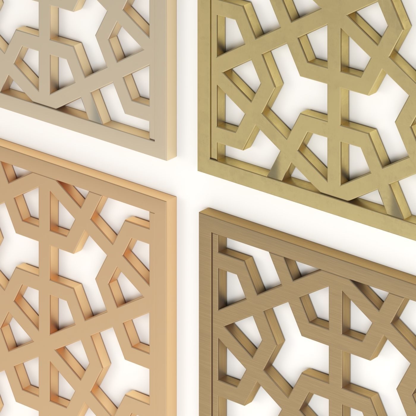 Arabic Islamic pattern decorative gold plaster 3D model | CGTrader