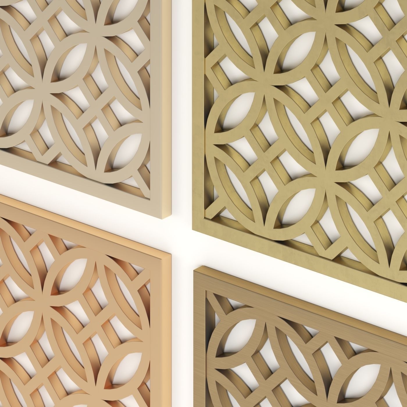 Arabic Islamic pattern decorative gold plaster 3D model | CGTrader