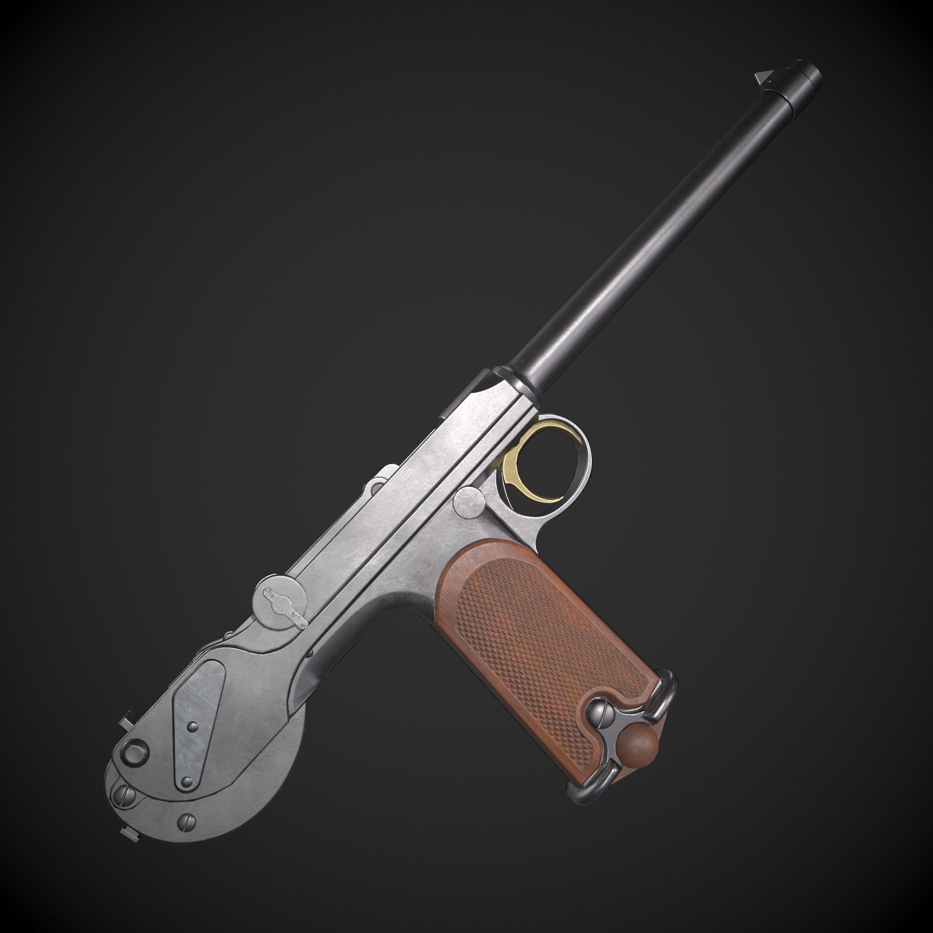 3D model Borchardt C93 Pistol VR / AR / low-poly | CGTrader