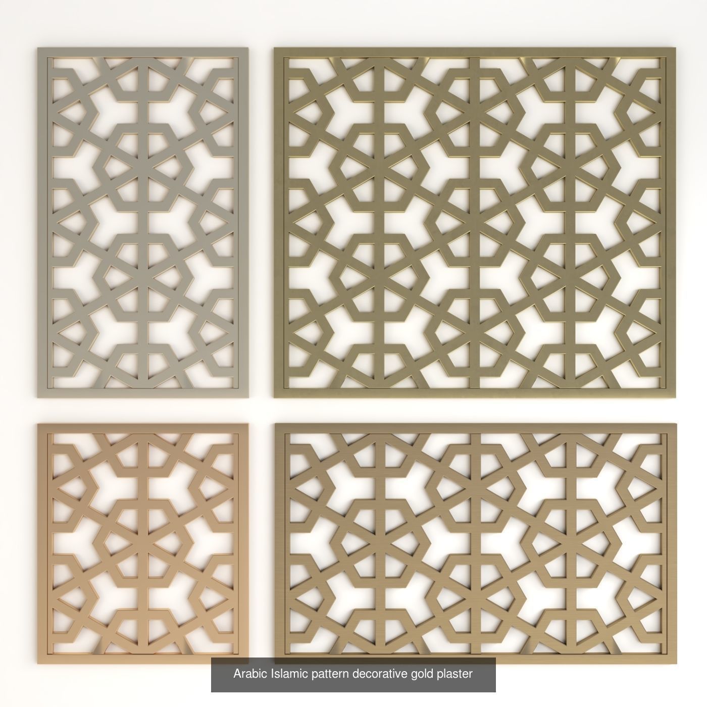 Arabic Islamic pattern decorative gold plaster 1 3D Model Collection ...
