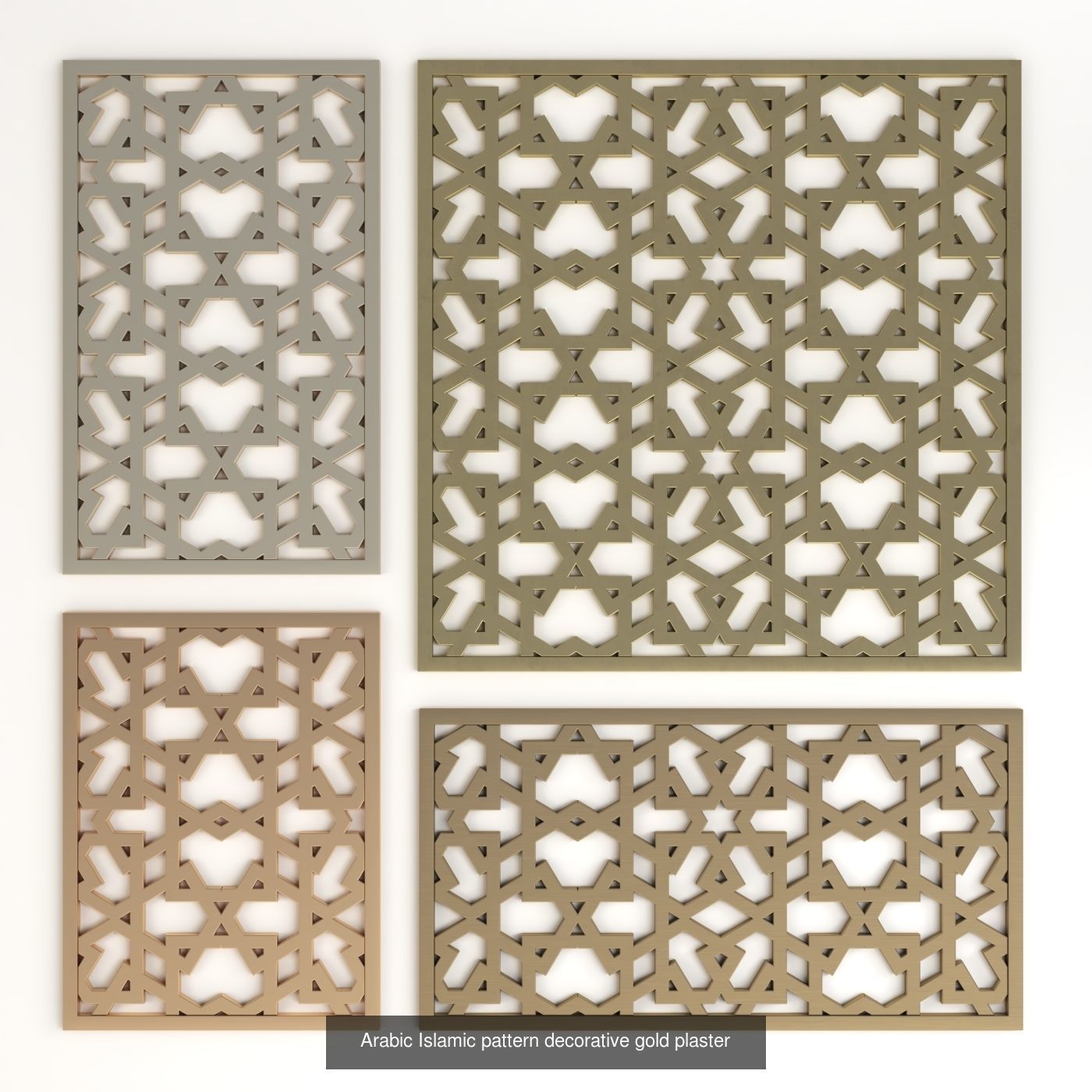 Arabic Islamic pattern decorative gold plaster 1 3D Model Collection ...