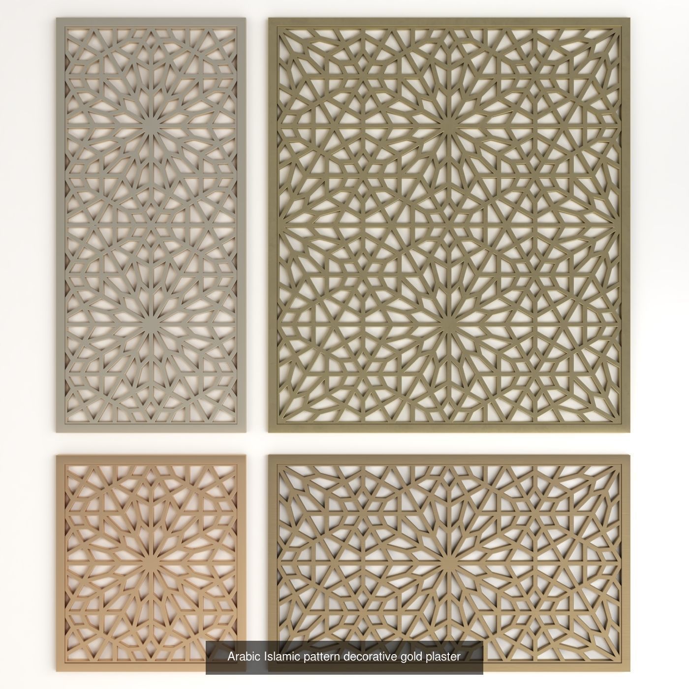 Arabic Islamic pattern decorative gold plaster 1 3D Model Collection ...