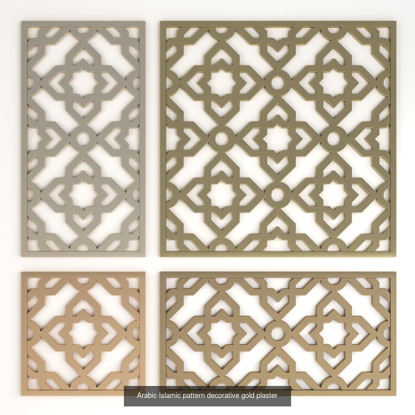 Arabic Islamic pattern decorative gold plaster 1 3D Model Collection ...
