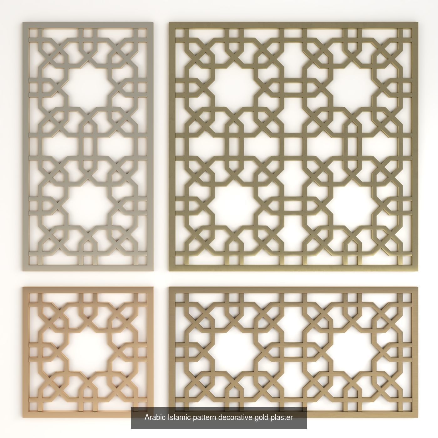 Arabic Islamic pattern decorative gold plaster 1 3D Model Collection ...