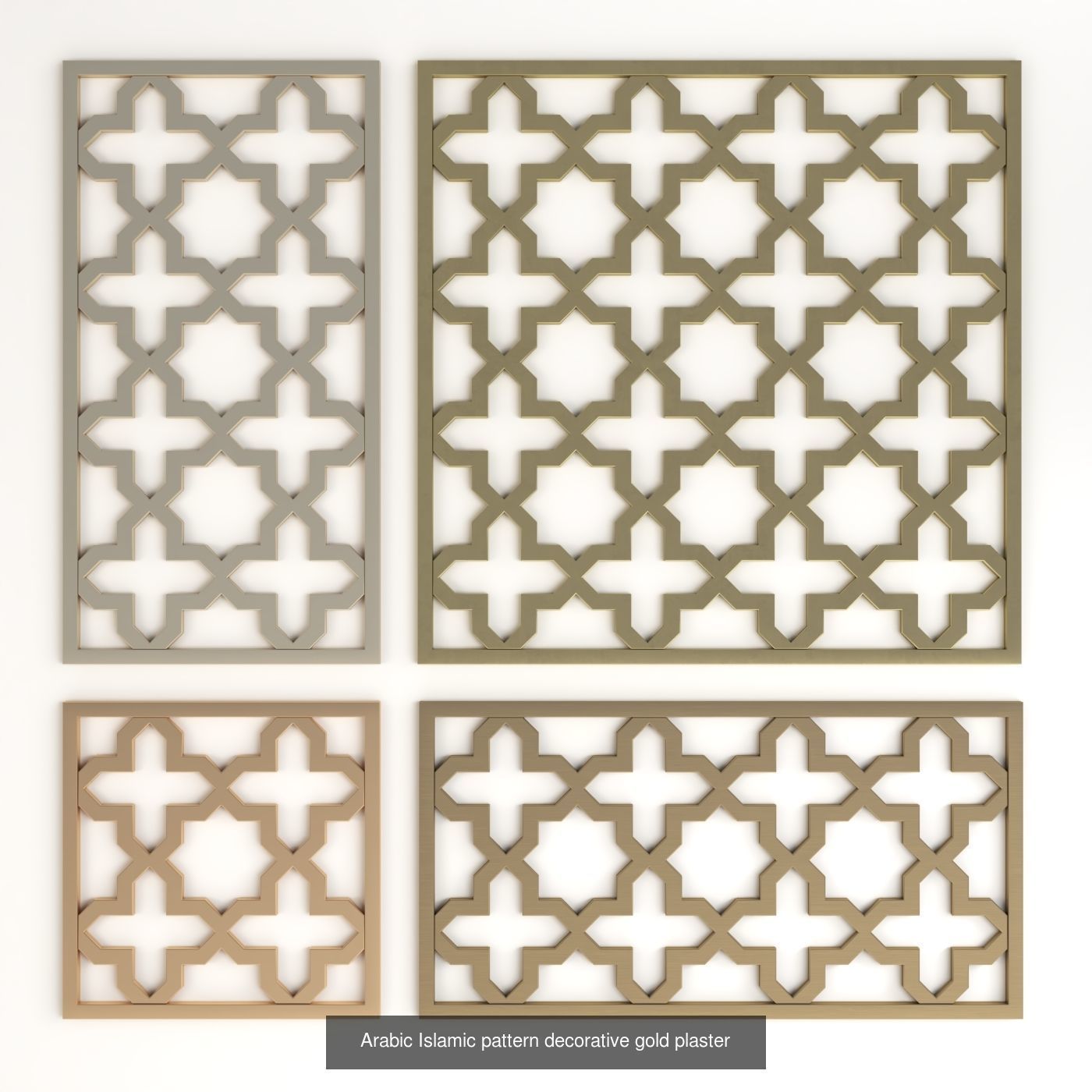 Arabic Islamic pattern decorative gold plaster 1 3D Model Collection ...