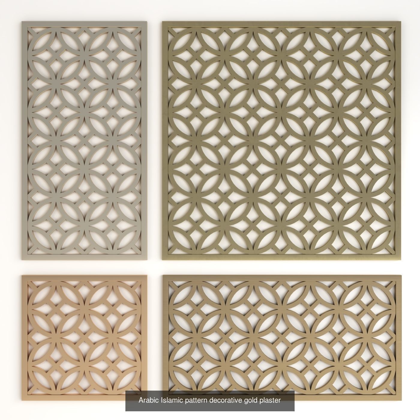 Arabic Islamic pattern decorative gold plaster 1 3D Model Collection ...
