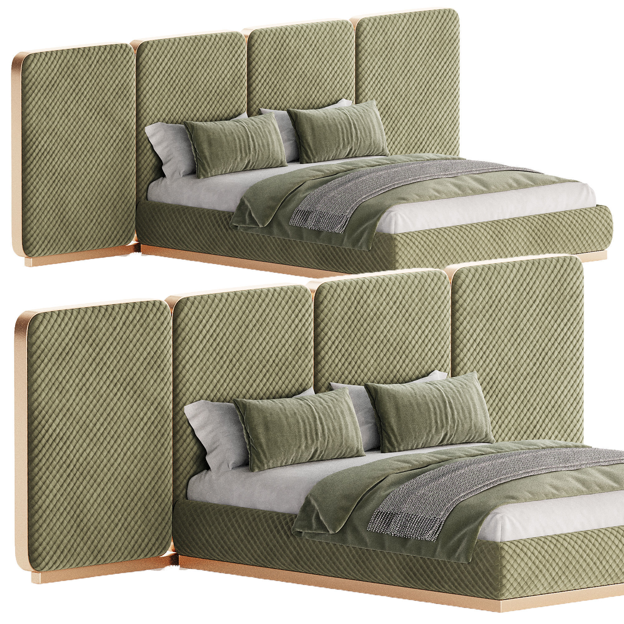 GEM UPHOLSTERED KING bed 3D model | CGTrader