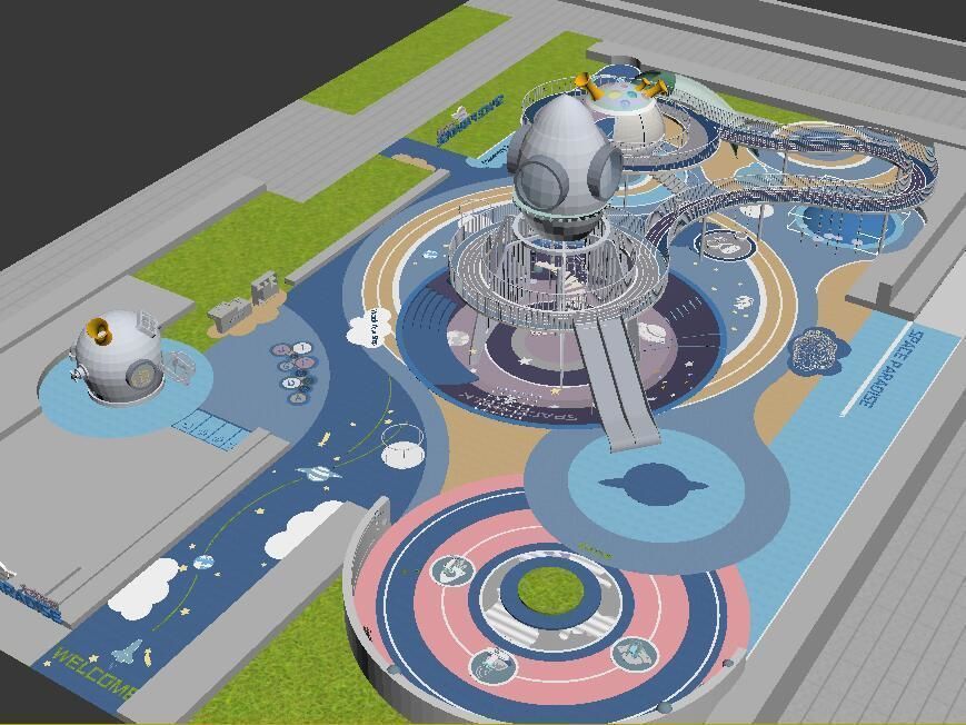 Space Base Playground 3D model | CGTrader