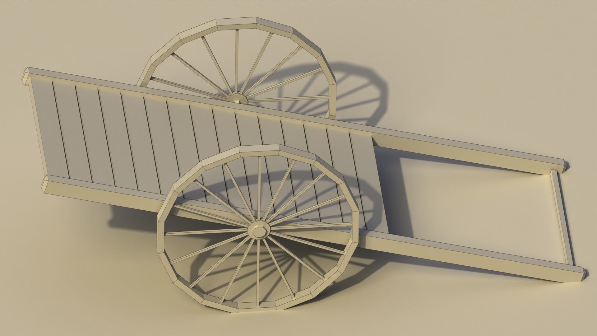3D model Low Poly Wooden Cart VR / AR / low-poly | CGTrader