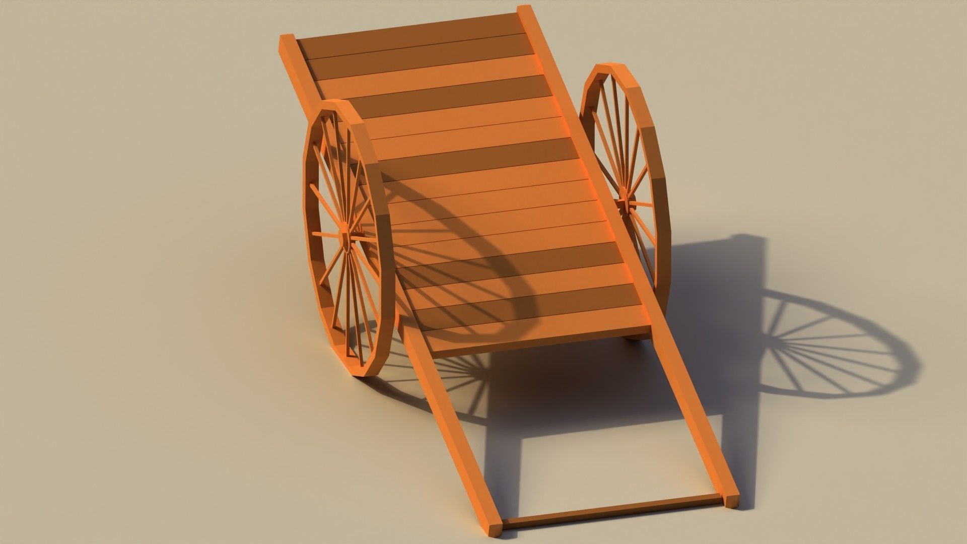 3D model Low Poly Wooden Cart VR / AR / low-poly | CGTrader