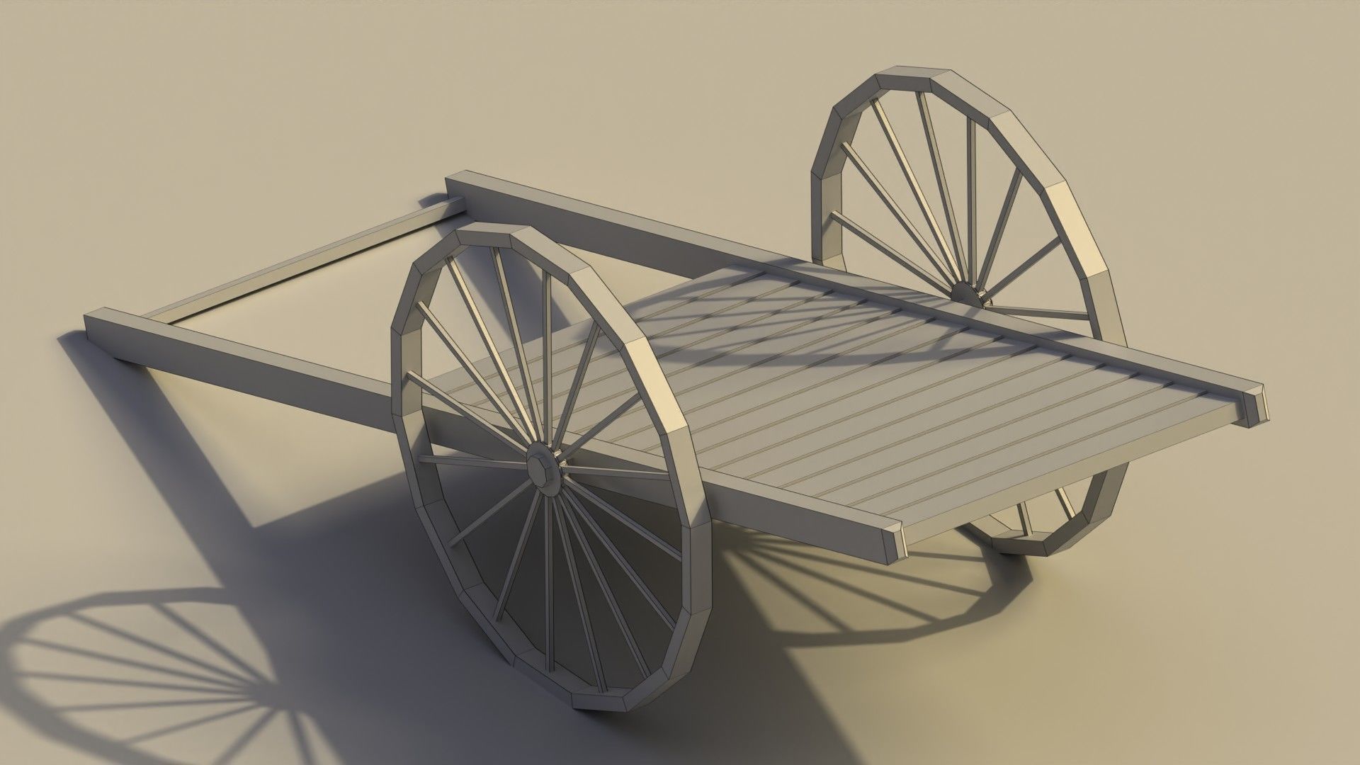 3D model Low Poly Wooden Cart VR / AR / low-poly | CGTrader