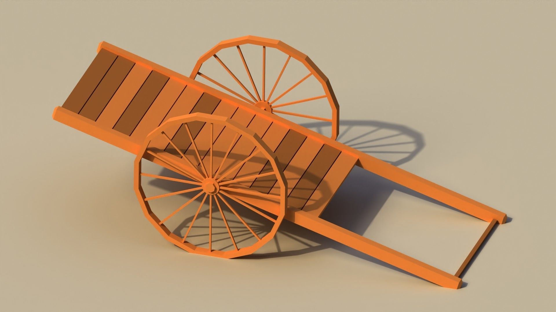 3D model Low Poly Wooden Cart VR / AR / low-poly | CGTrader