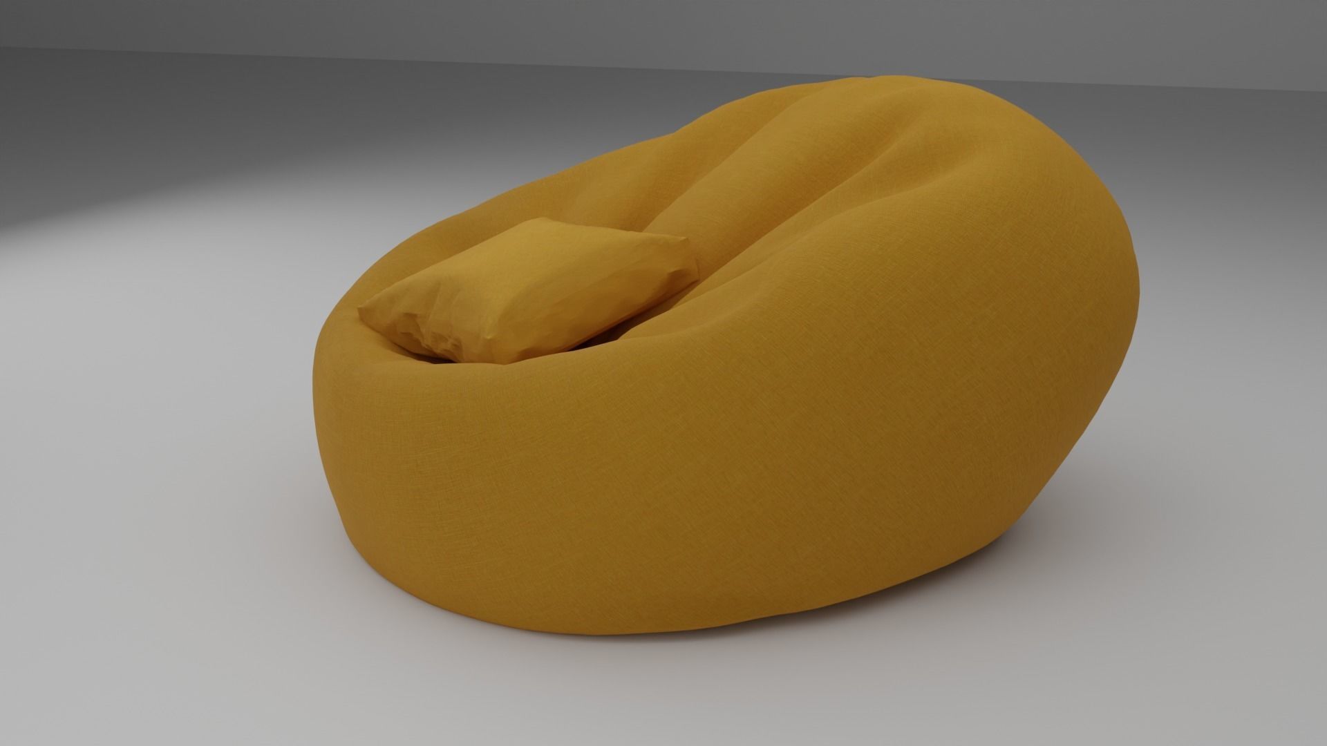 Yellow Bean Bag 3D model | CGTrader